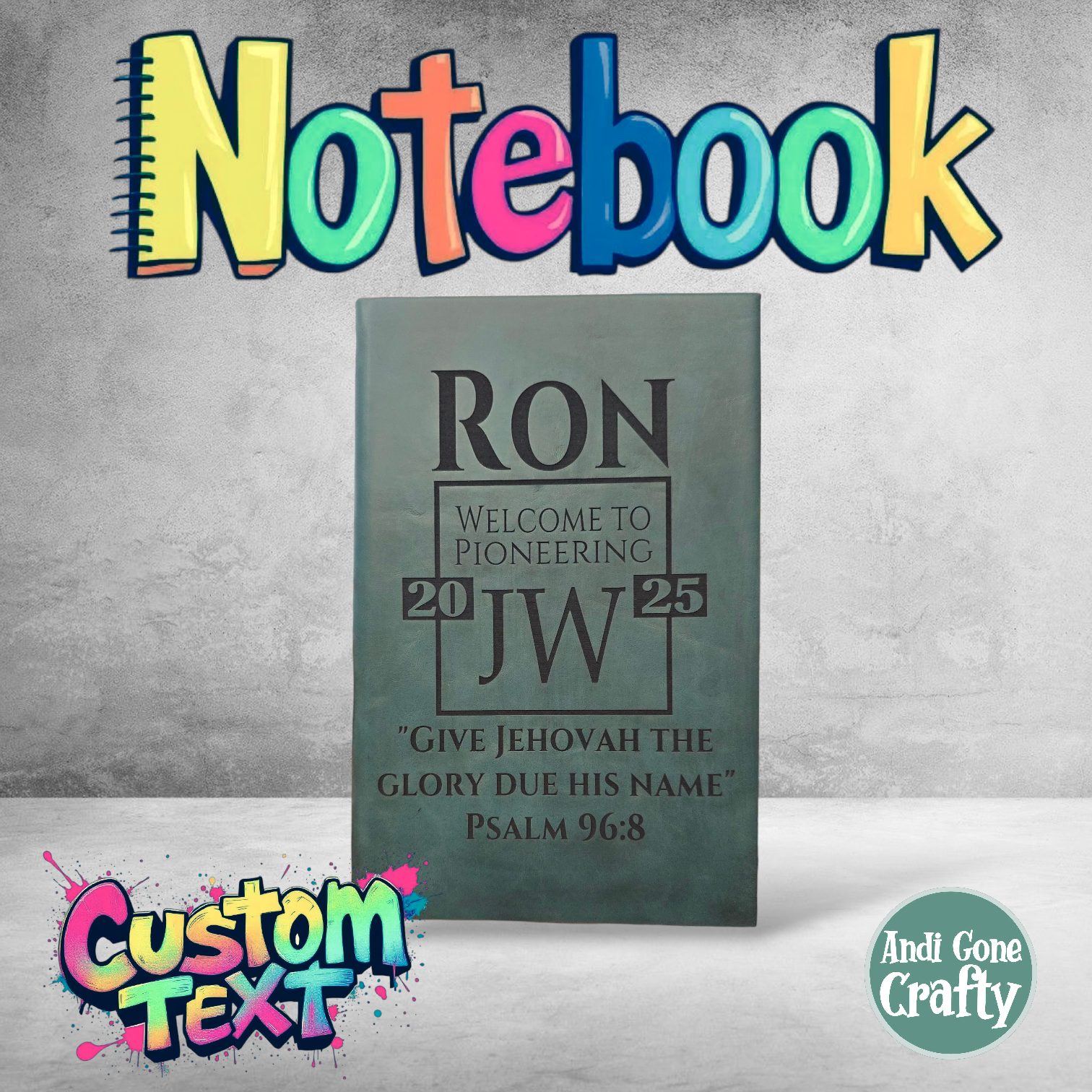 JW Custom - Leatherette Notebook – Andi Gone Crafty